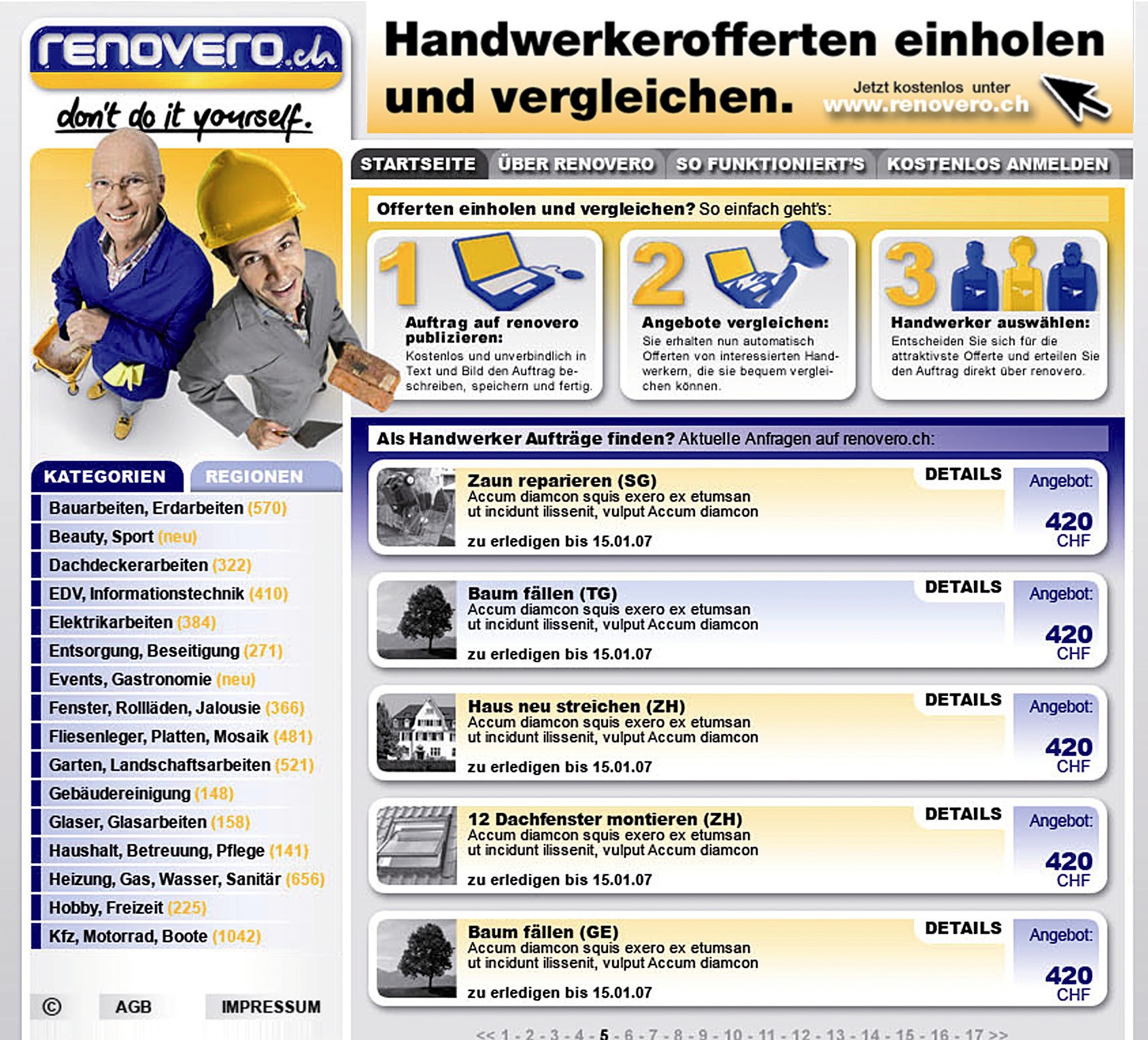 renovero.ch - Online-Marktplatz für Renovierungsarbeiten lanciert