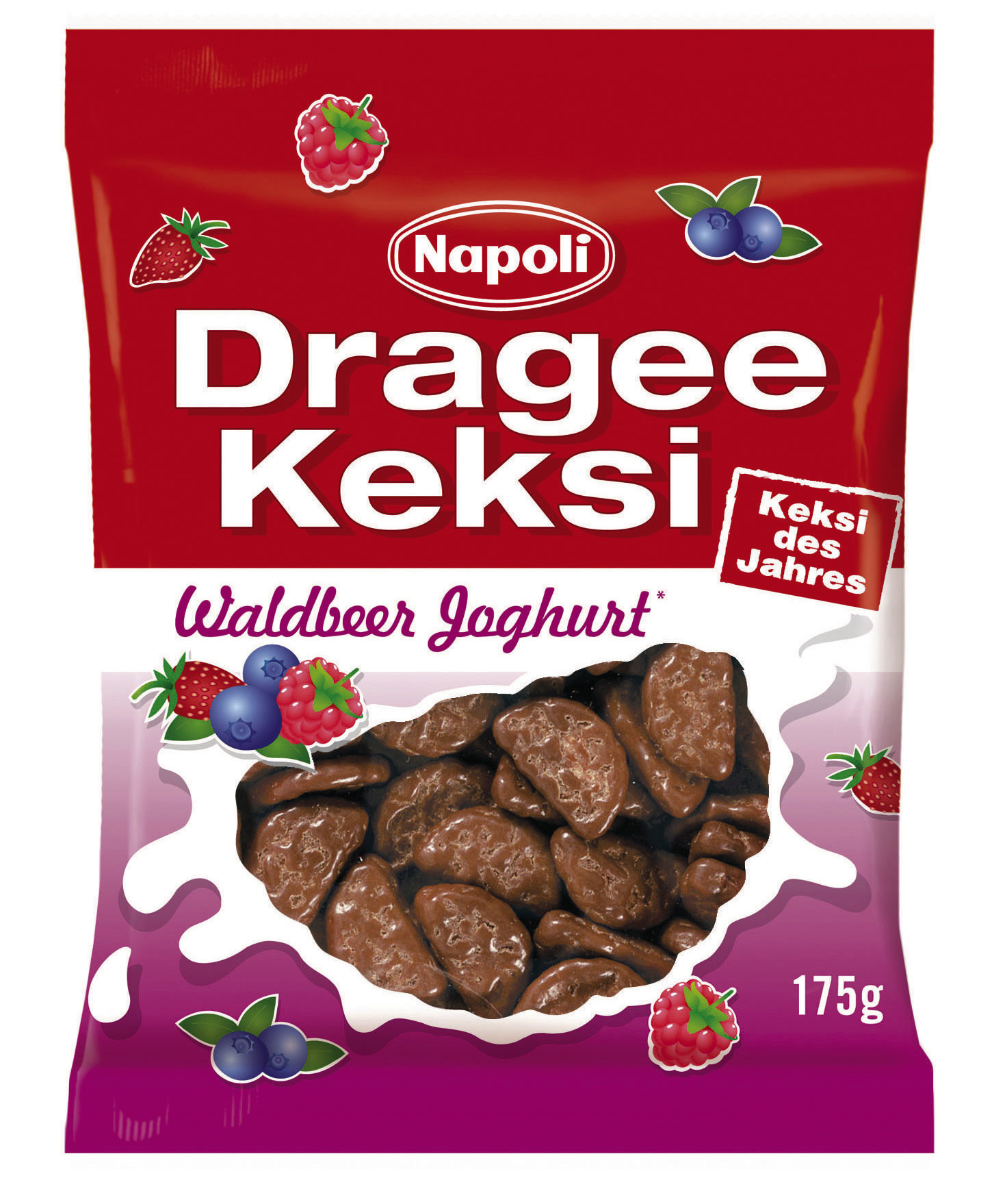 Neu: Napoli Dragee Keksi des Jahres 2011 in der Sorte Waldbeer Joghurt