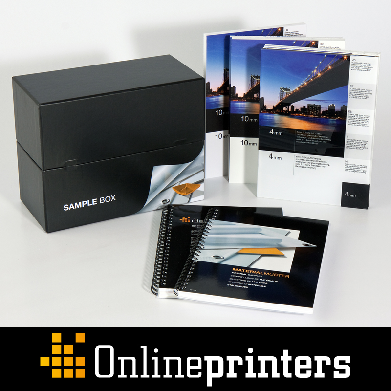 Neue Sample Box von Onlineprinters führt durch das Drucksachensortiment